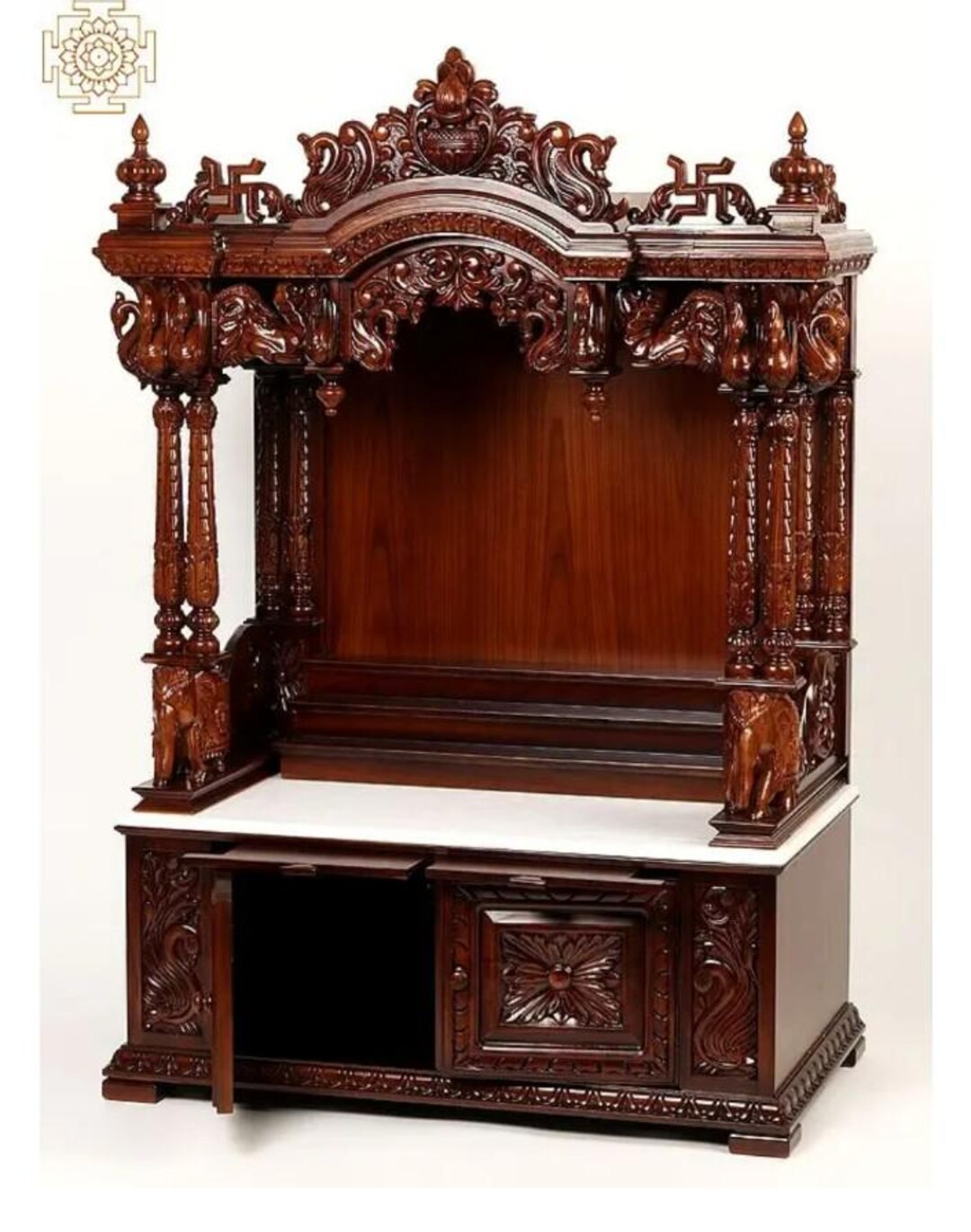 Wooden Big Temple With Drawers Temple for Home Indian Temple Designer ...