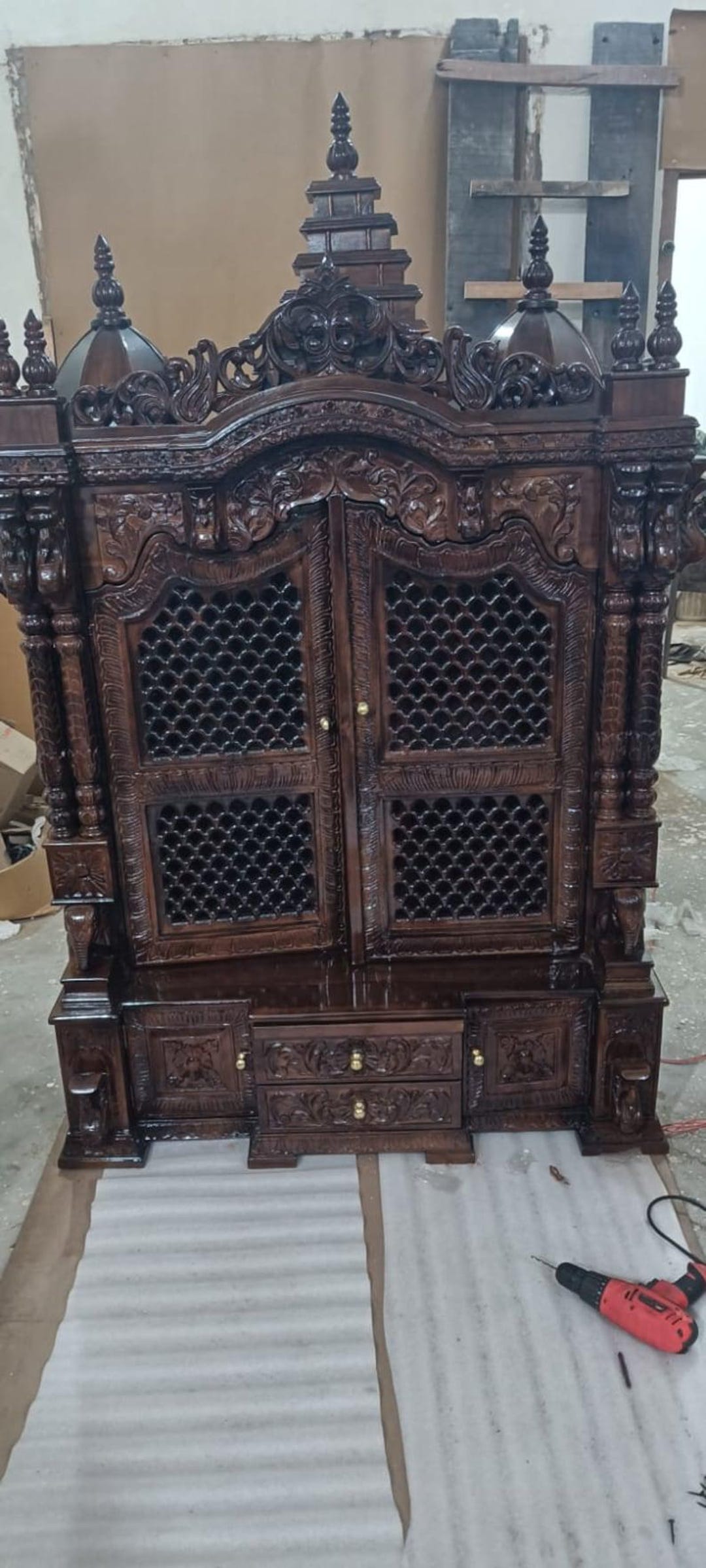 Handmade Wooden Temple With Drawers Temple for Home Indian Temple ...