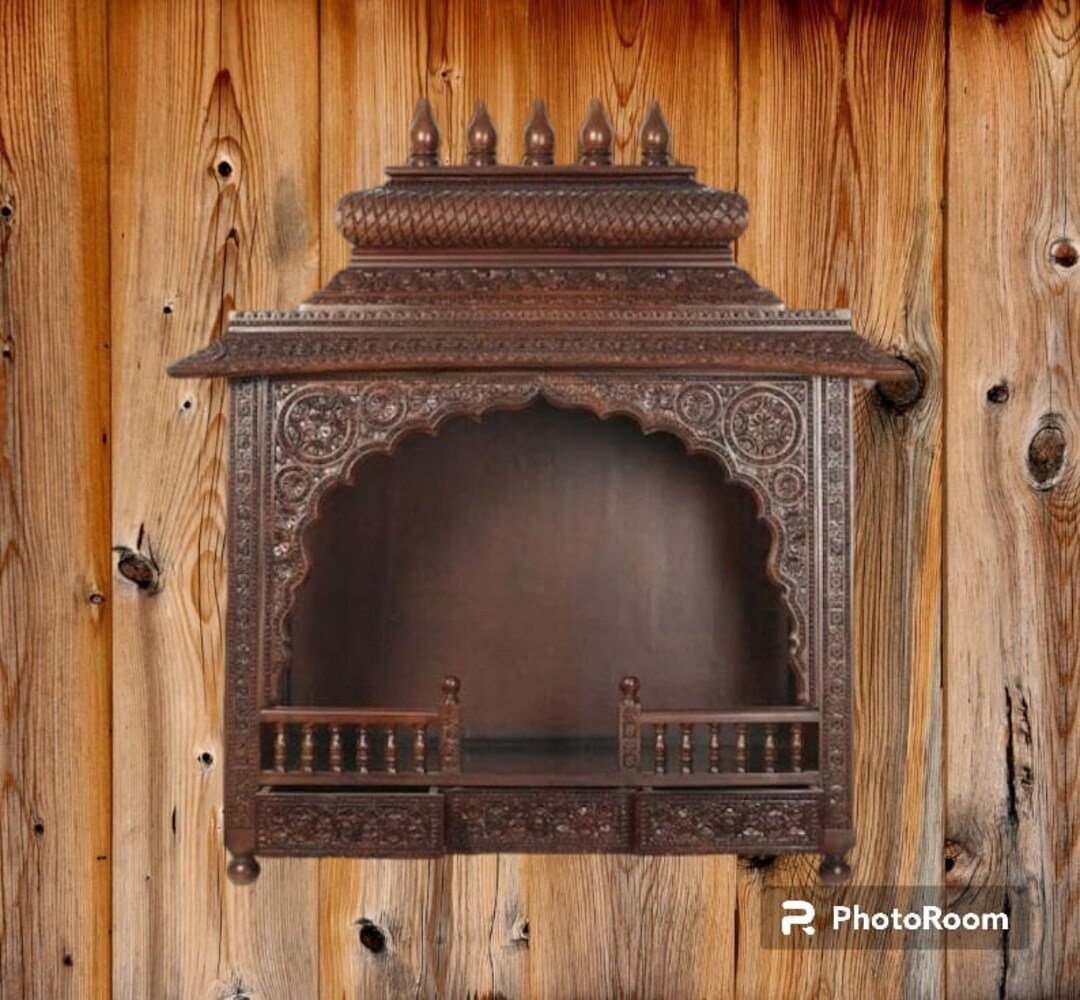 Traditional Wooden Temple Rose Wood Polished Pooja Mandir,pooja Manda ...