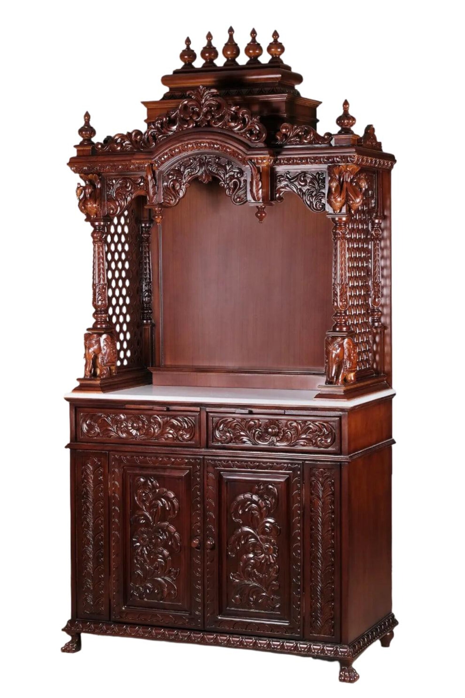 Wooden Hindu Temple With Drawers Temple for Home Indian Temple Designer ...