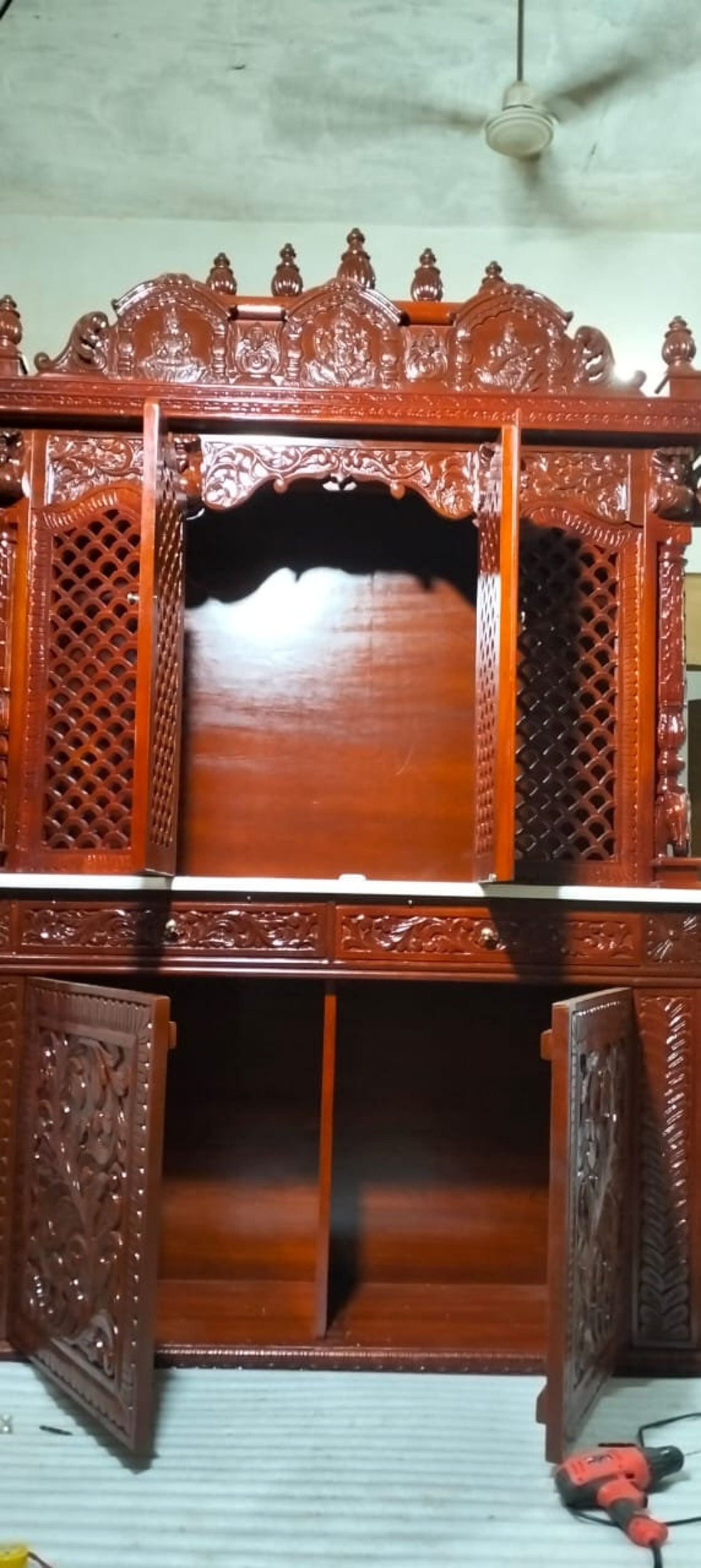 Wooden Home Temple Decor Pooja Mandir South Indian Temple Temple for ...