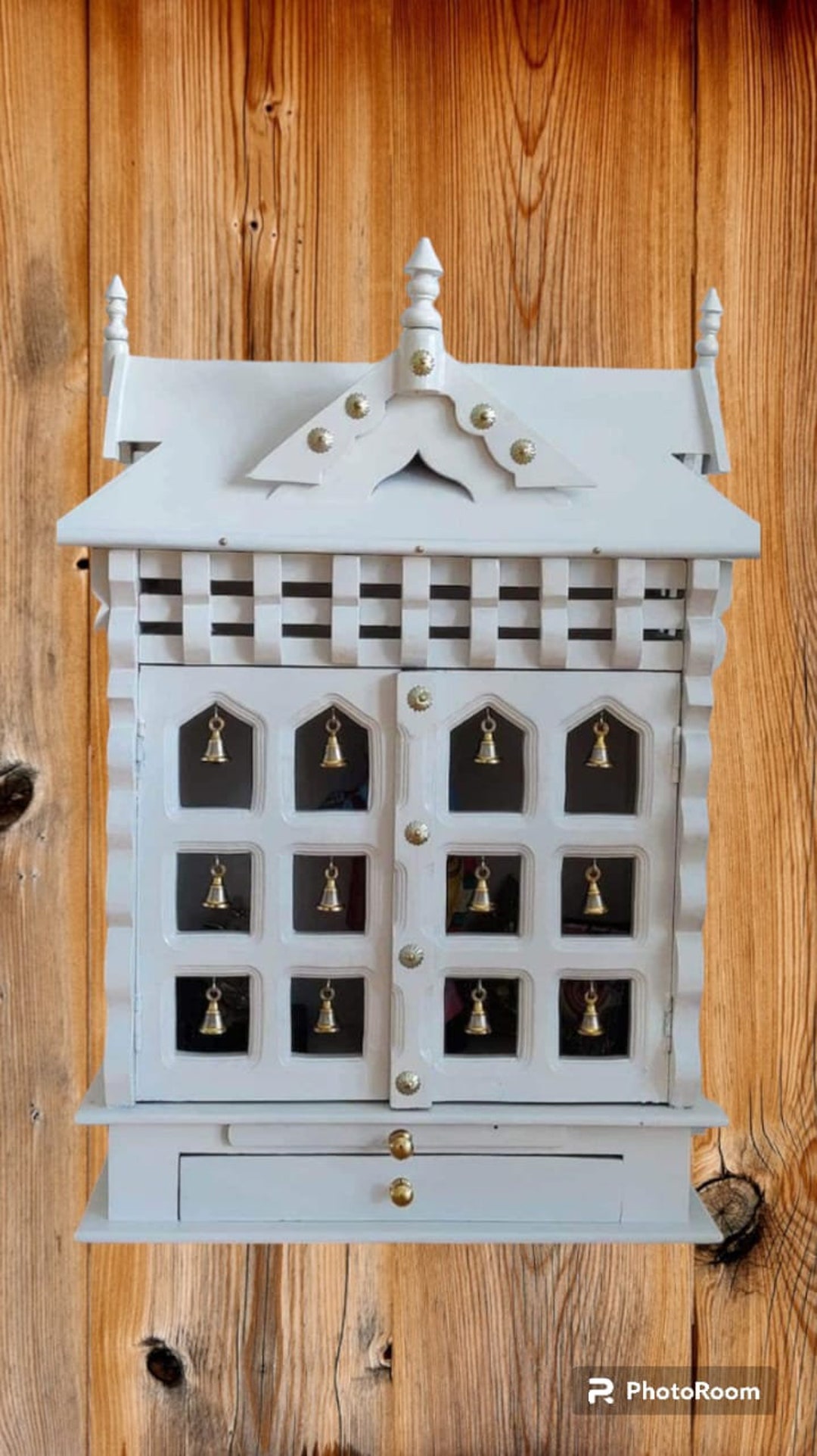 Hindu Temple Solid Teakwood Hand Crafted Beautiful White Diko Paint for ...