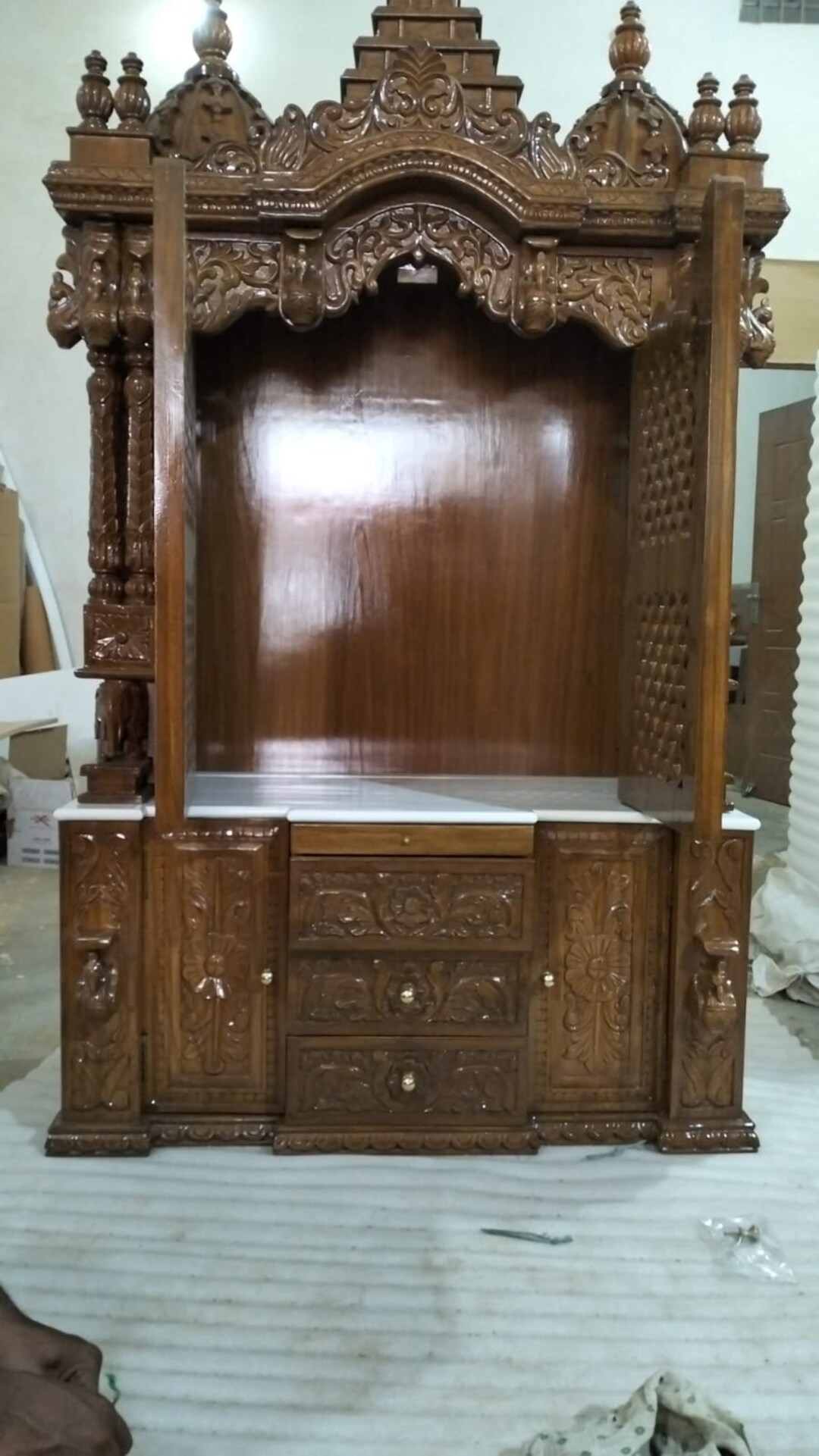 Wooden Hindu Home Temple for Home Teak Wood Temple Large Temple Hindu ...