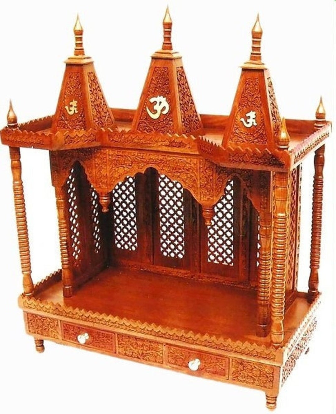 Teak Wood Home Puja Mandap Home,temple,with LED Light Temple, Home ...