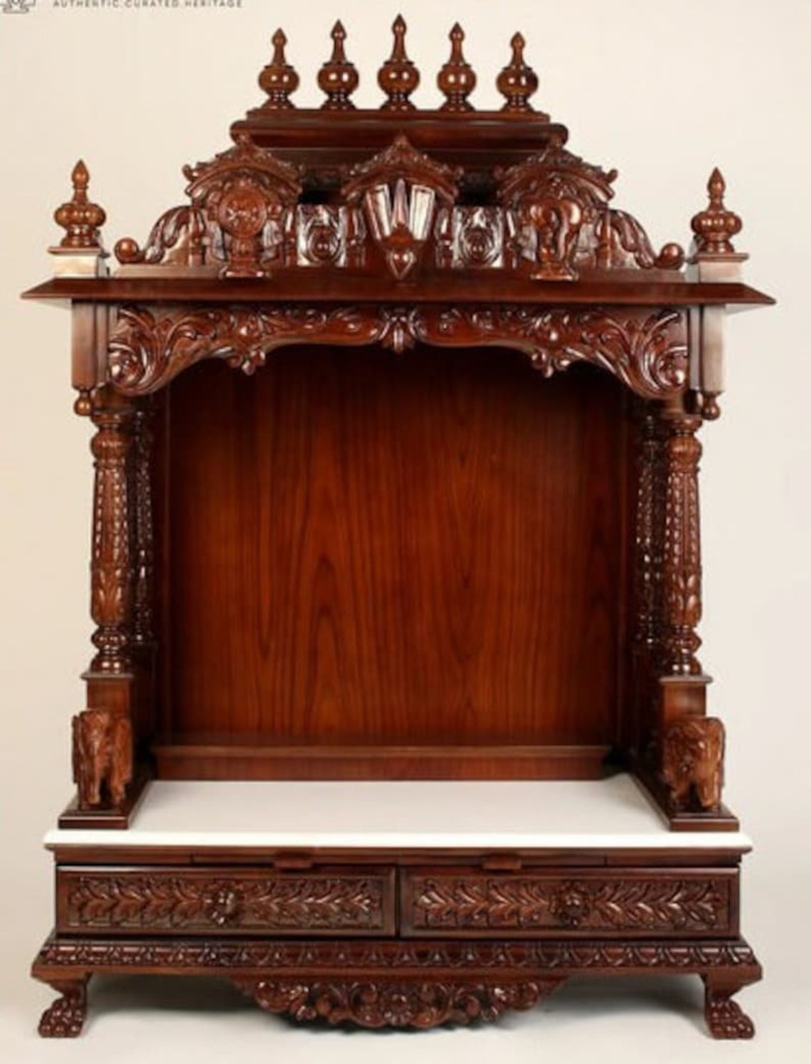 Handmade Wooden Temple Puja Mandir Ghar With Door Teakwood Temple Home ...