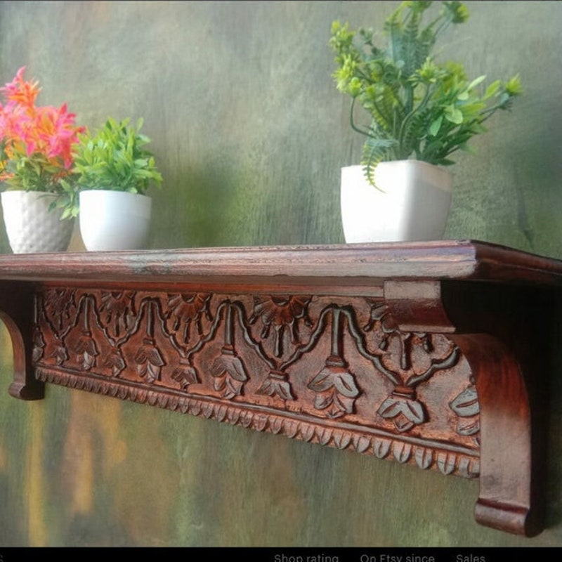 Carved Wood Shelf - Etsy