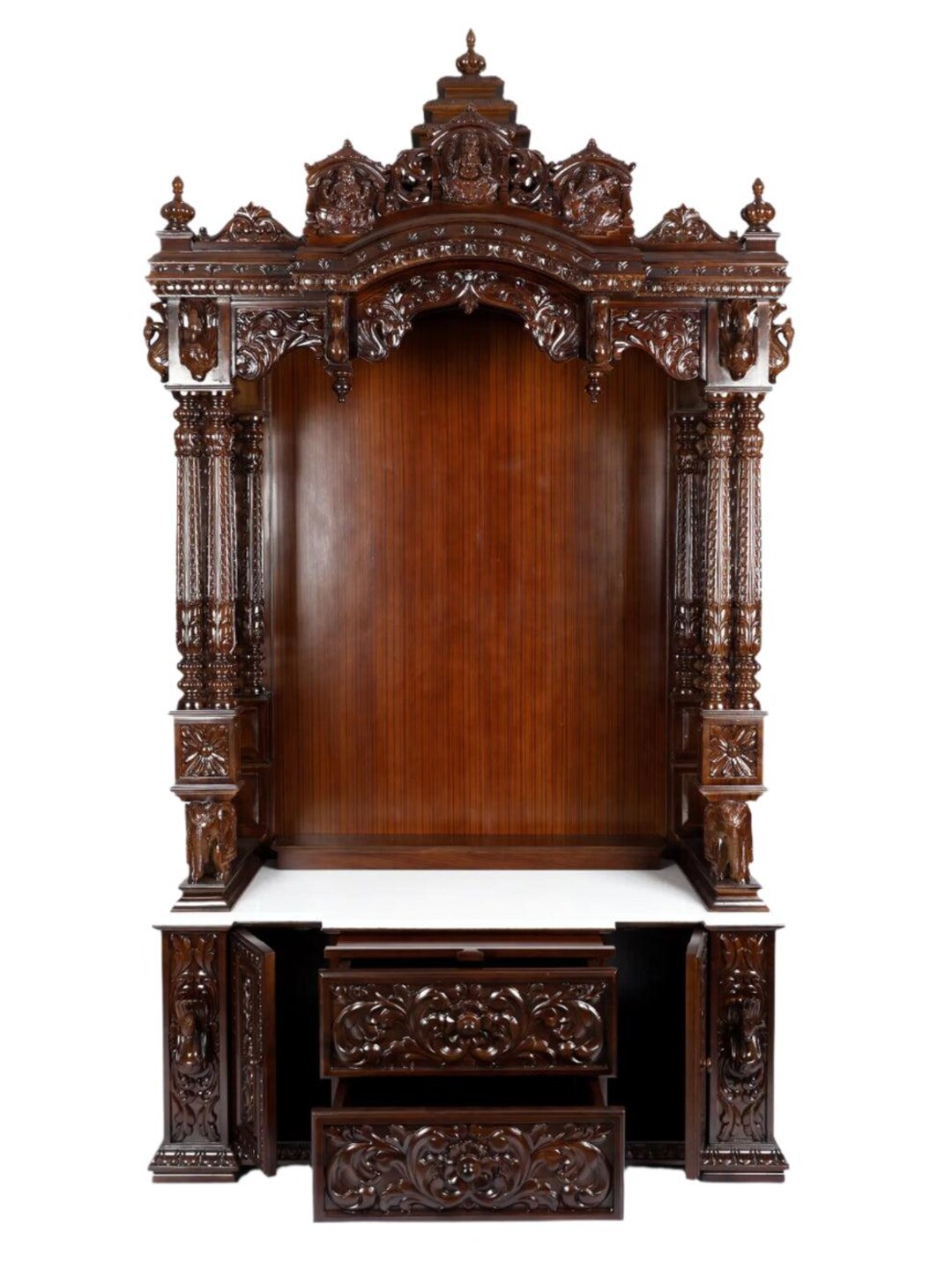 Wooden Home Temple With Drawers Temple for Home Indian Temple Designer ...