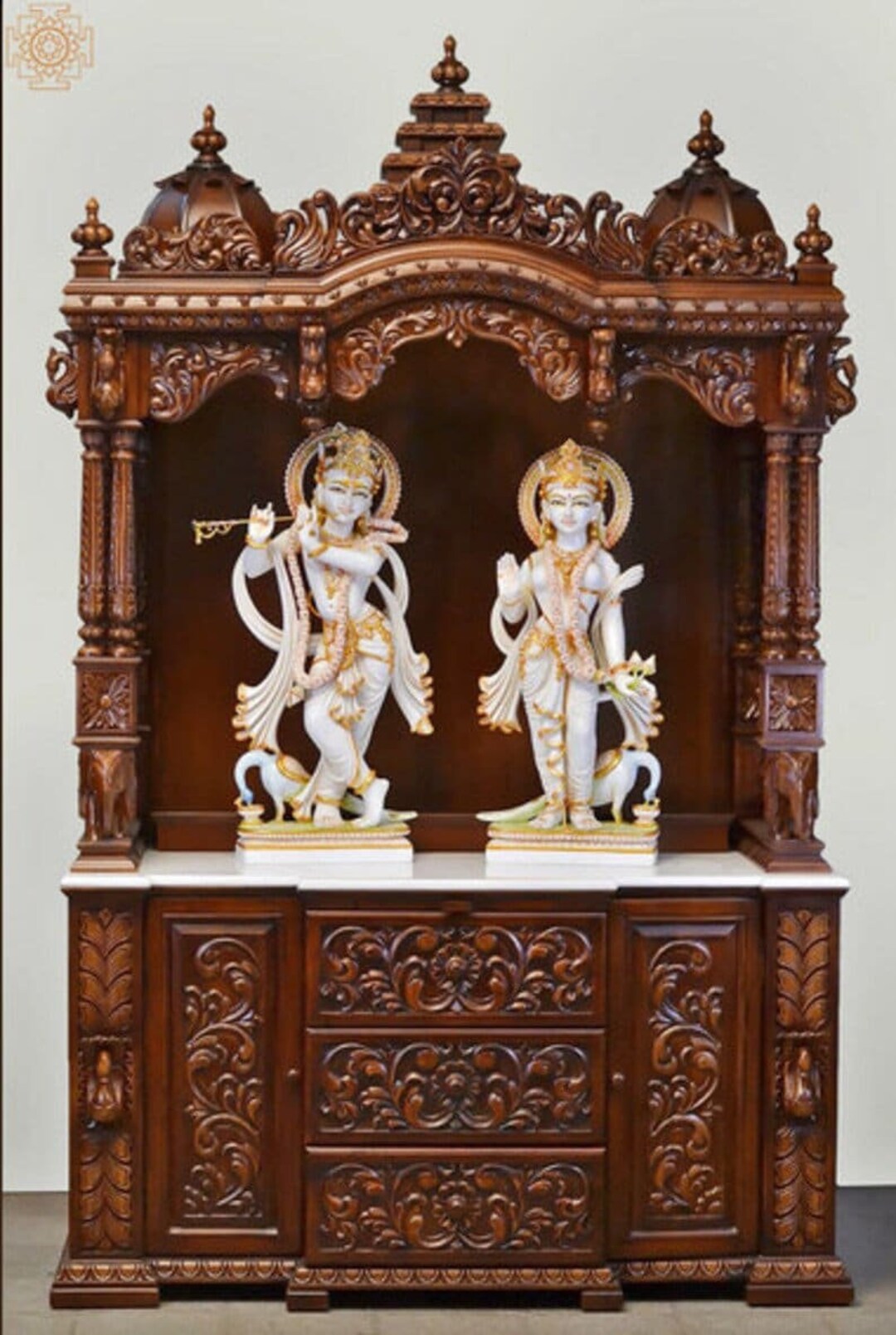 Wooden Temple Carved Pooja Mandir Home Temple Puja Mandir New Gift ...
