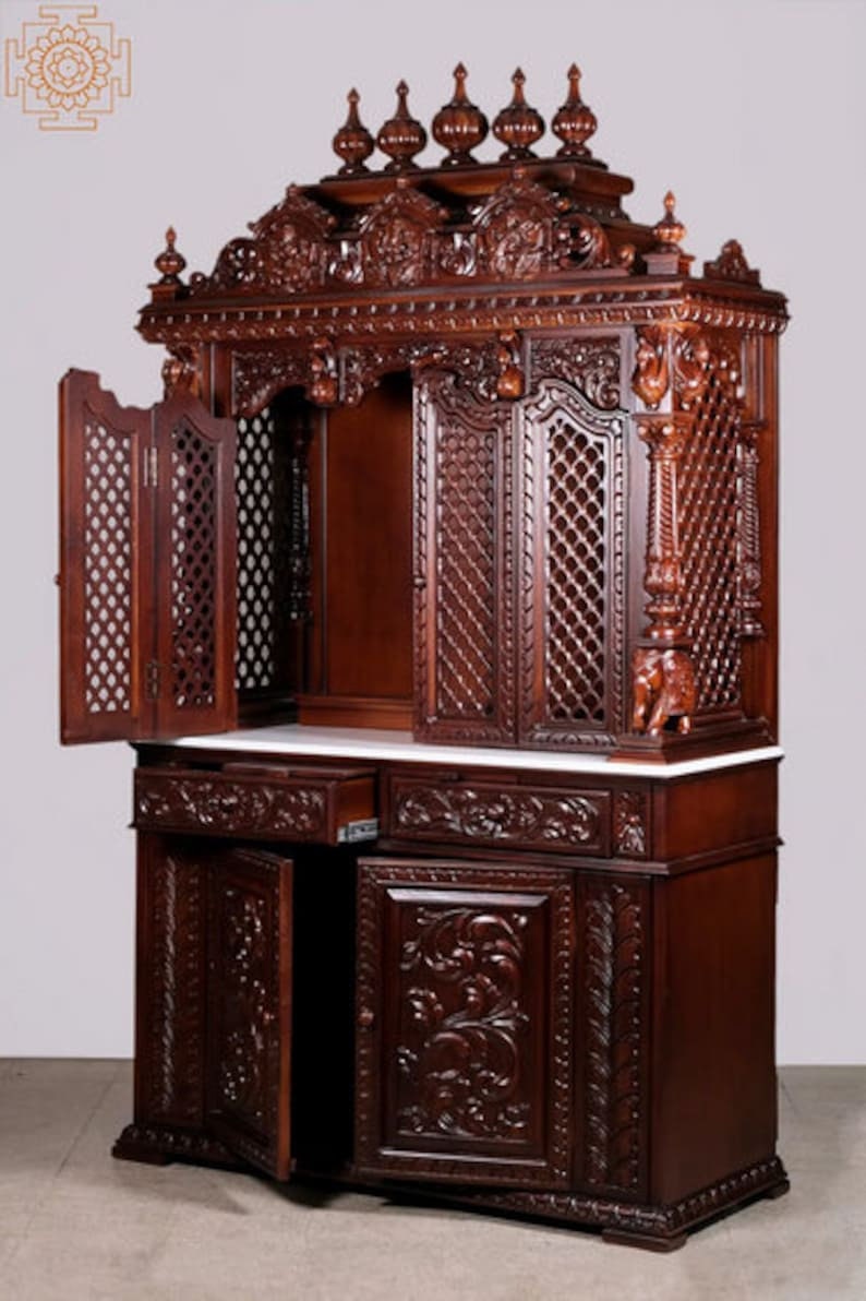 Wooden Big Temple With Drawers Temple for Home Hindu Temple Designer ...