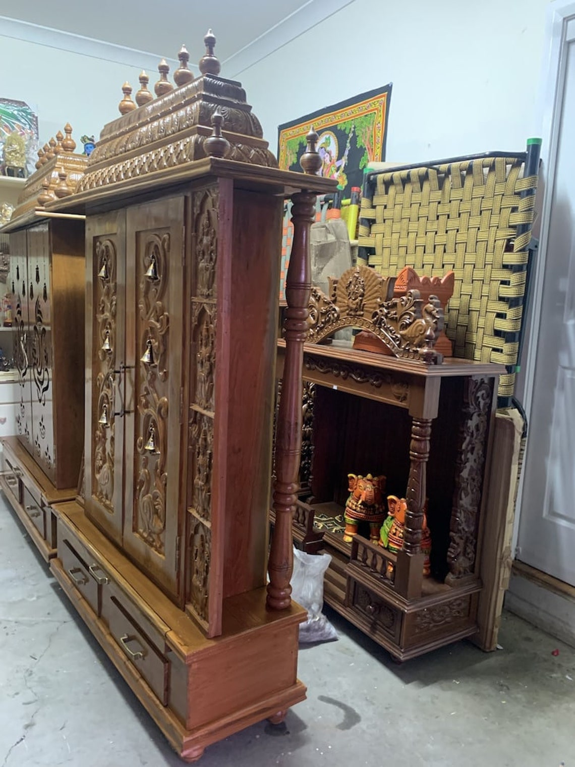 72designer Pooja Mandir Wooden Home Temple Carving Natural Pooja Home ...