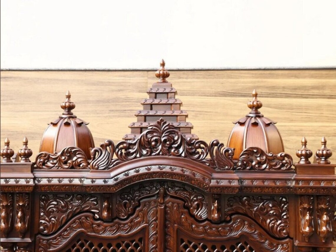Wooden Handmade Temple Homemade Home Temple Puja Mandir Ghar With Door ...