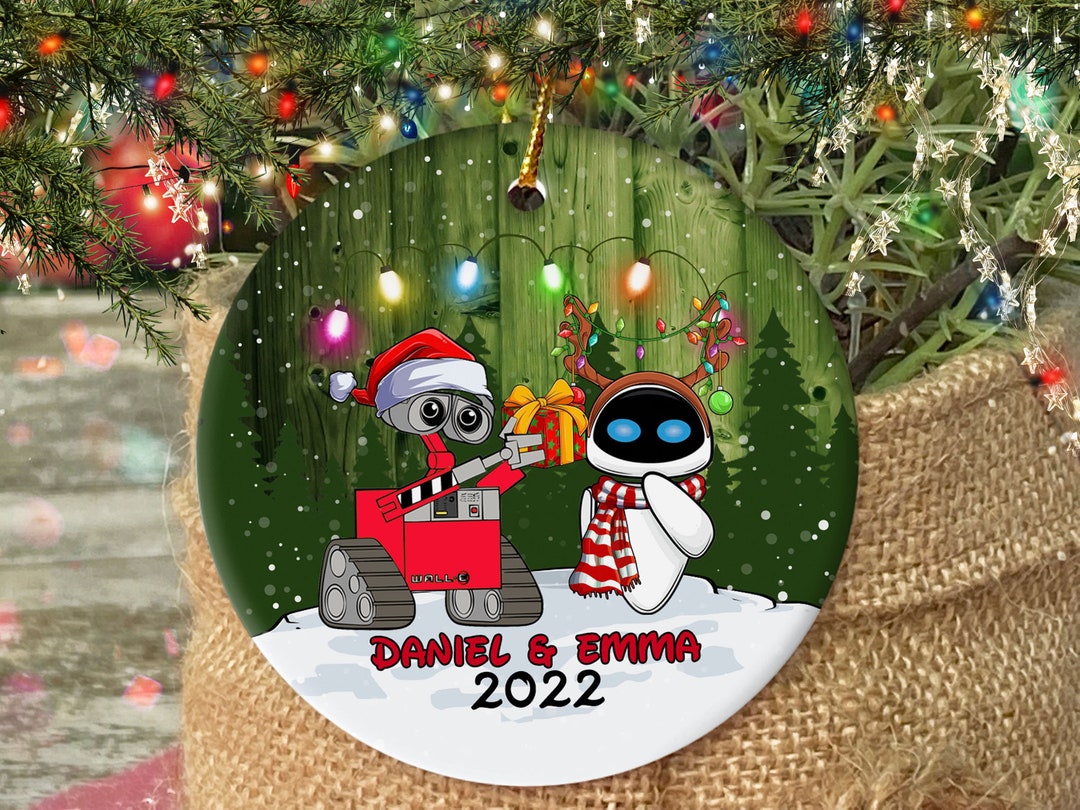 Personalized Disney Eve Wall E Christmas Ornament Couple Etsy