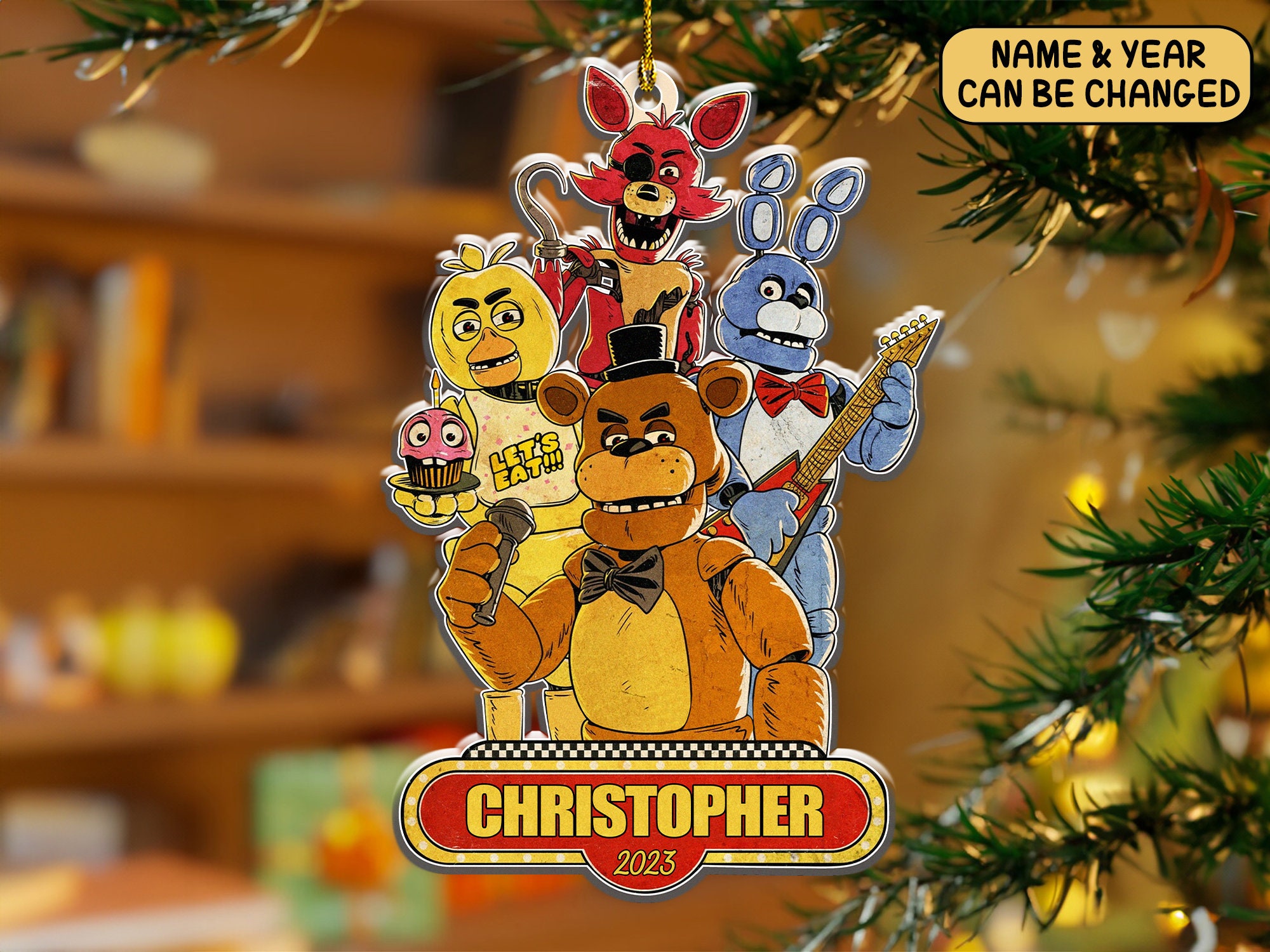 Personalized FNAF Five Nights at Freddy's Christmas Ornament, Decor ...