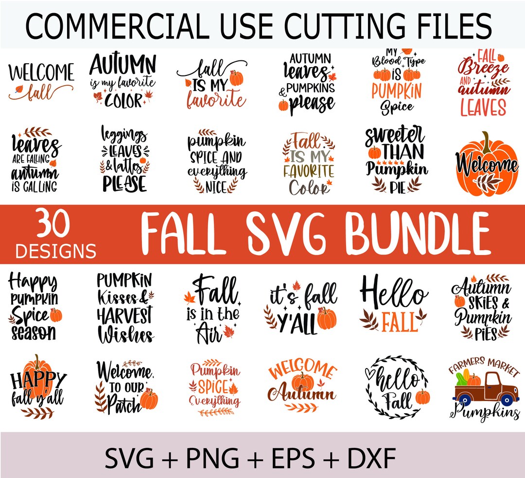 Fall SVG Bundle Autumn Svg Thanksgiving Svg Fall Svg - Etsy