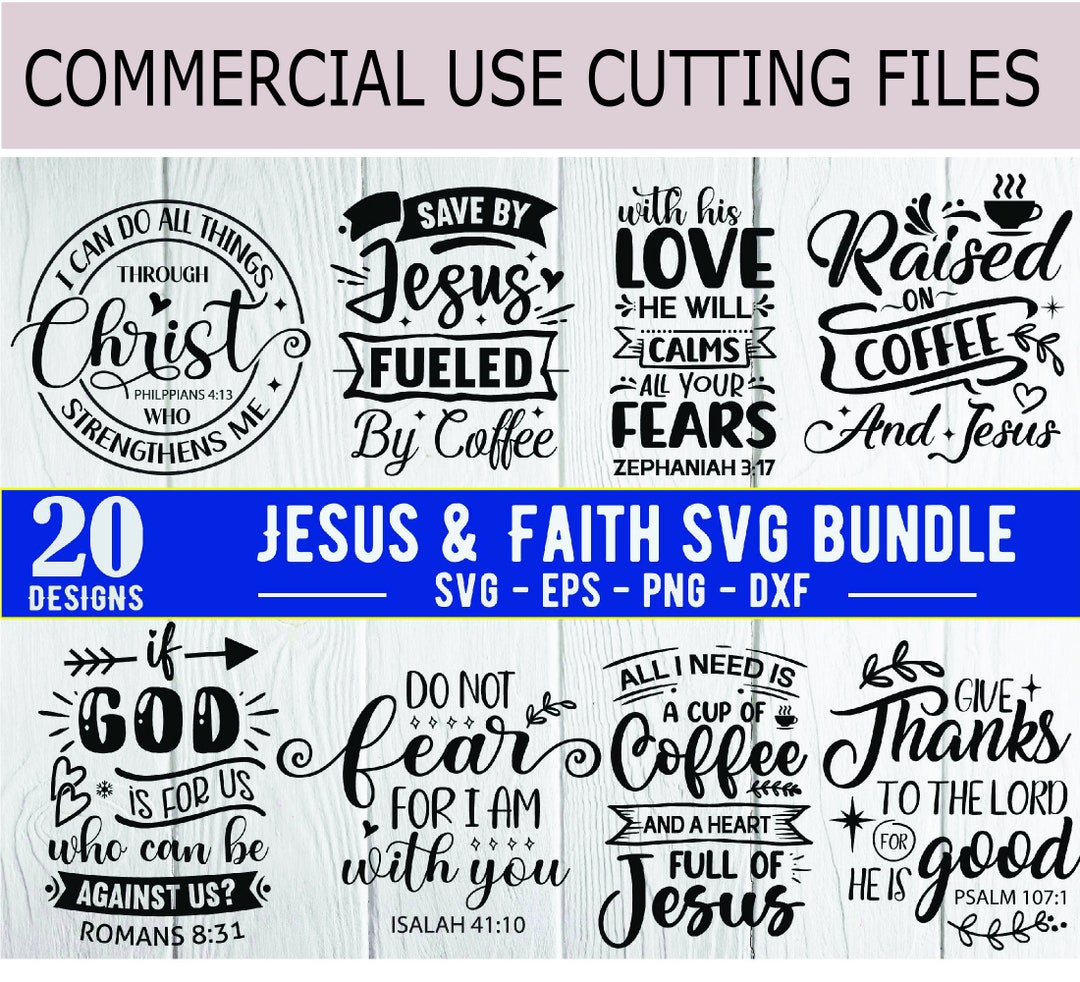 Paquete svg de fe, Jesús svg, Fe svg, Diseños de versículos bíblicos ...