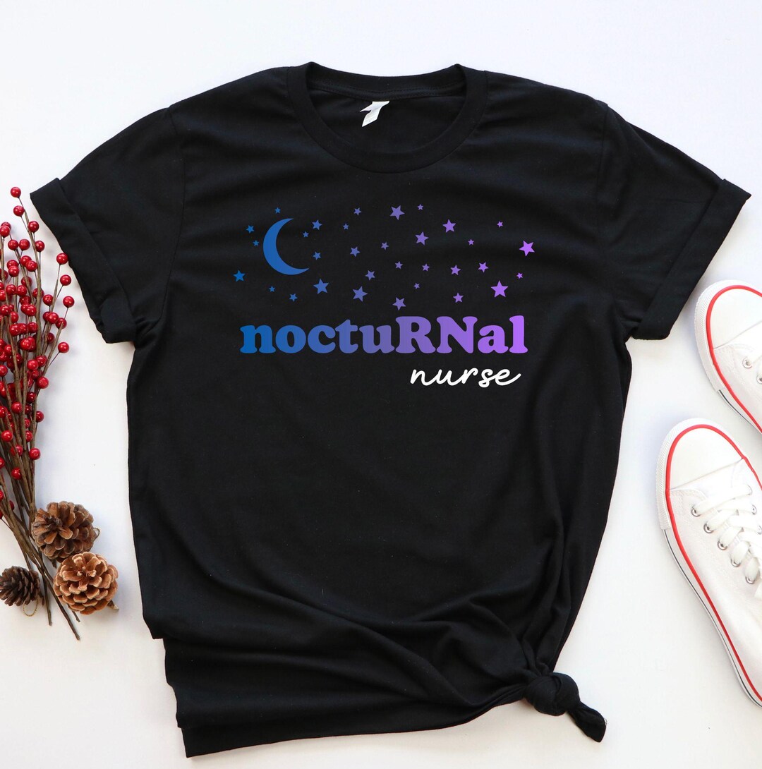 Starry Night Nurse T-shirt Gift, Night Shift Nurse Shirt, Nocturnal RN ...