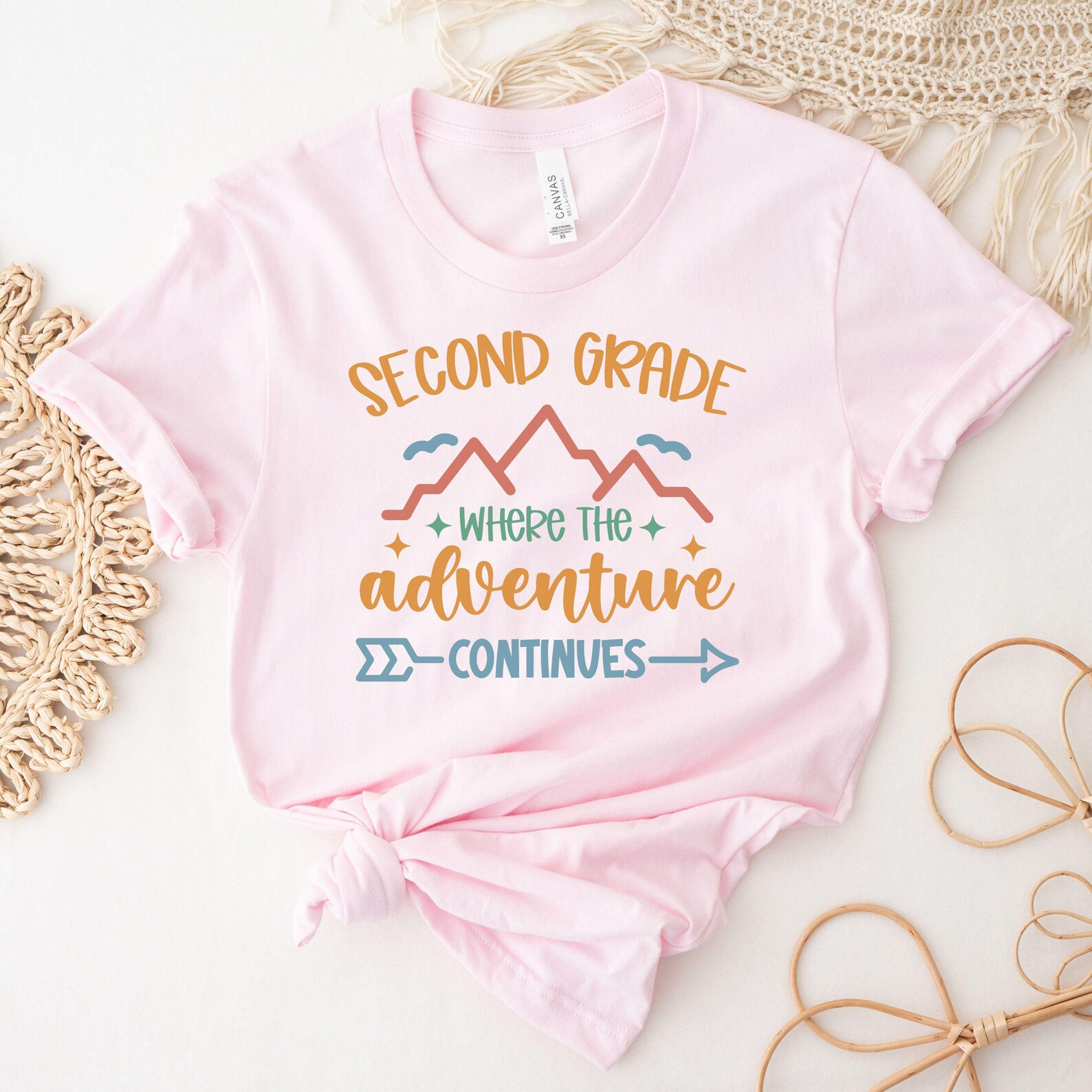 Second Grade Where the Adventure Continues Teacher T-shirt | Second ...