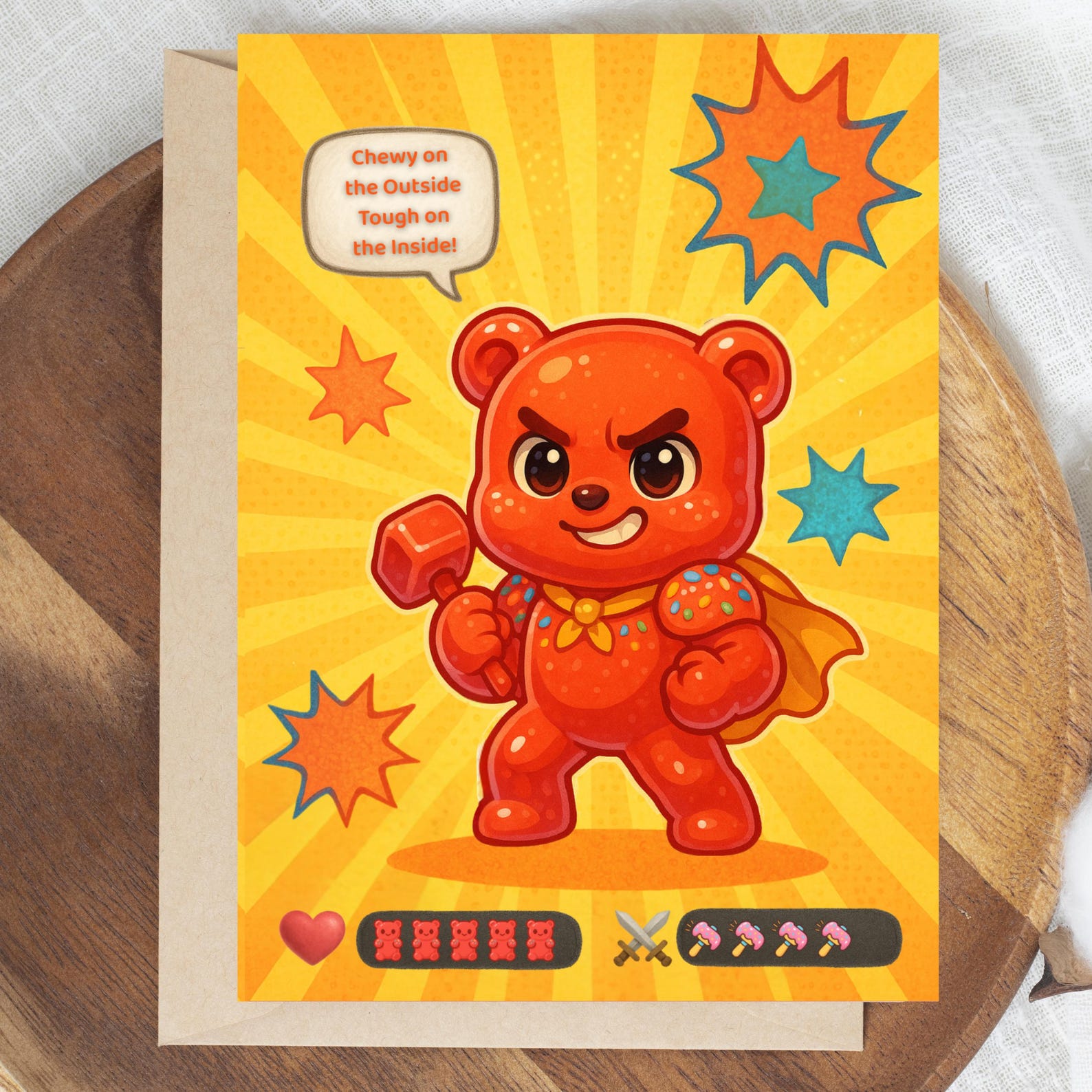 Gummy Grit Hero Printable| Cute Gummy Bear Superhero Digital Download ...