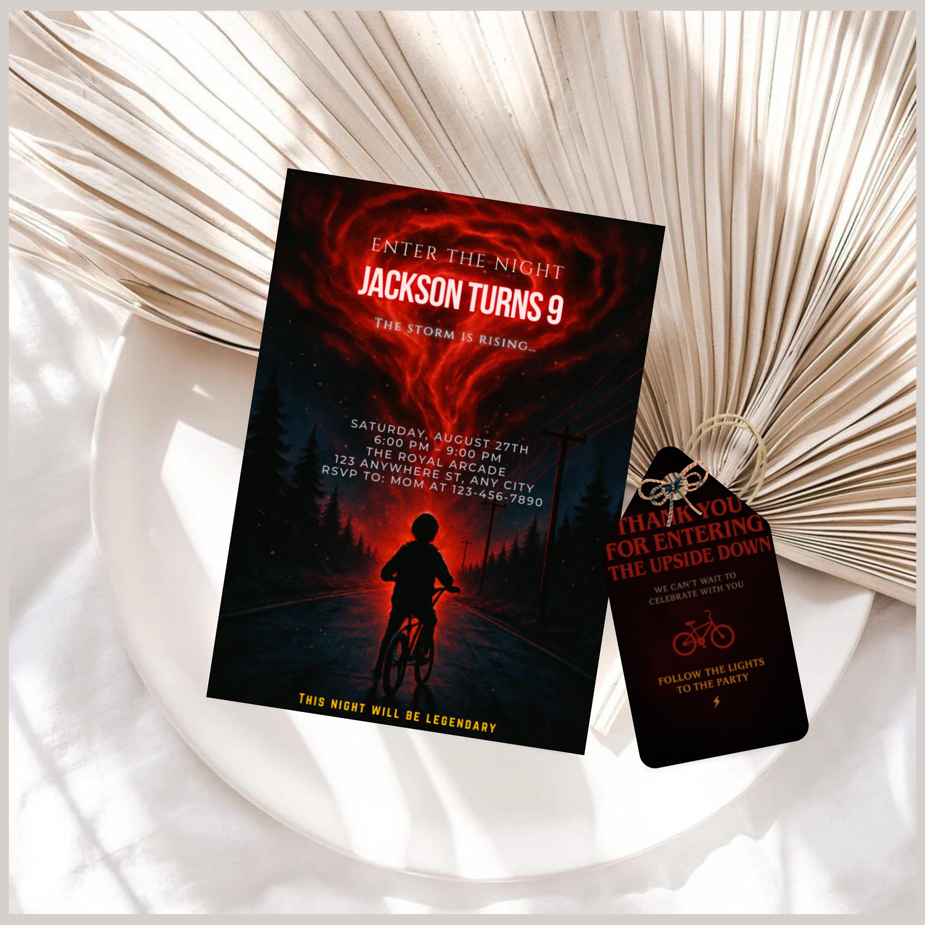 Retro Horror Birthday Invitation Poster, 80s Neon Night Party Invite ...