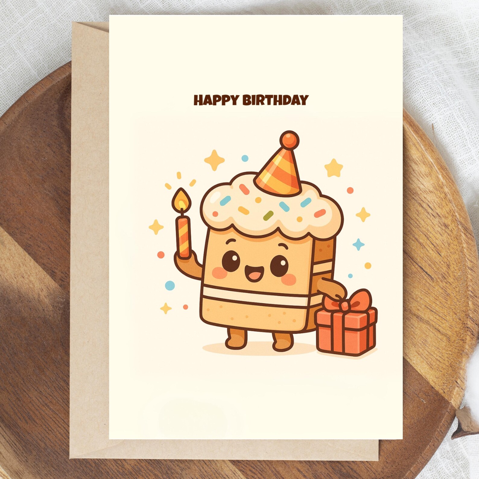Kawaii Cake Birthday Card Printable | Cute Editable Greeting Card ...