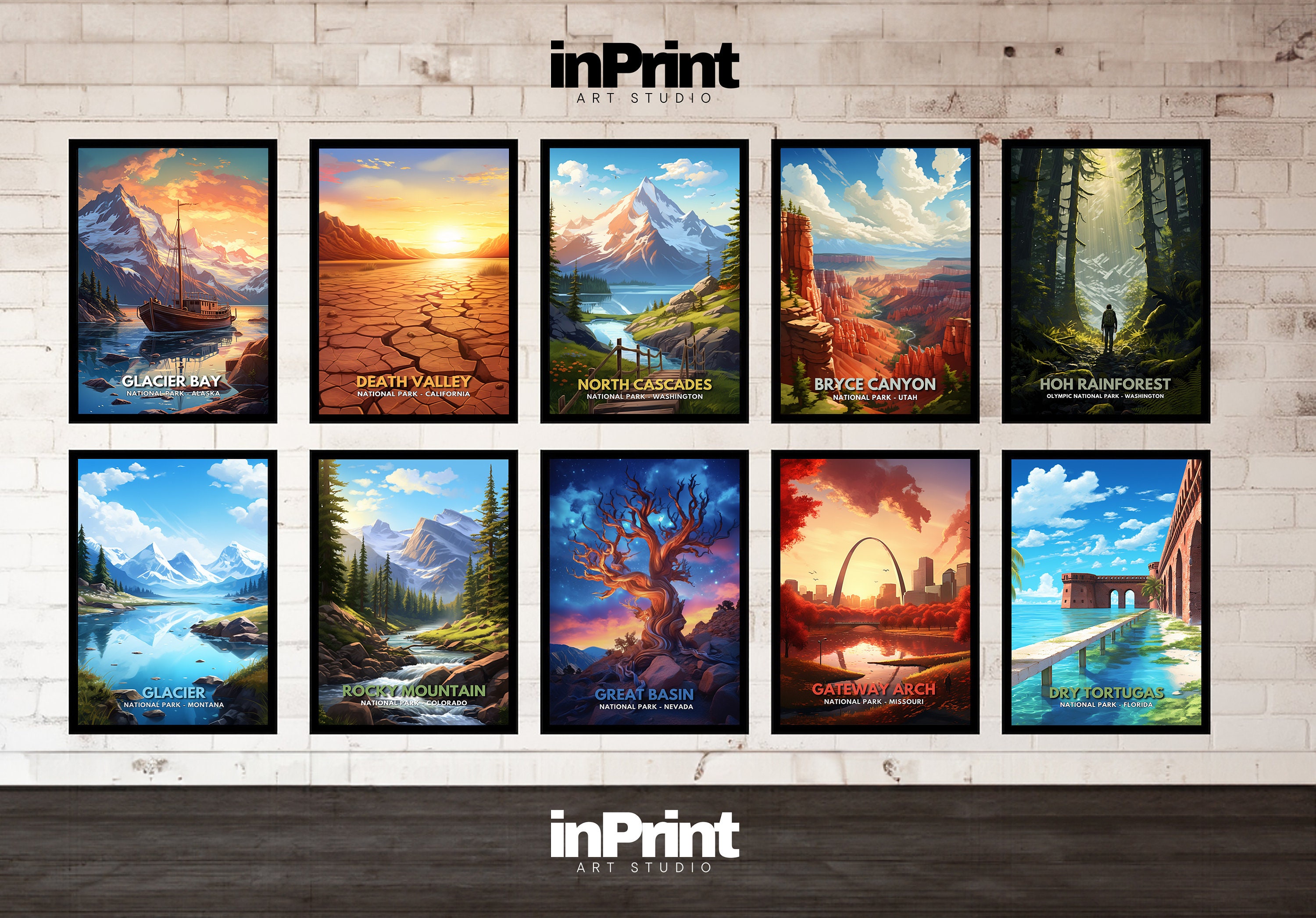 US National Parks Posters Set of 25 Pt.1 National Parks Posters Prints ...