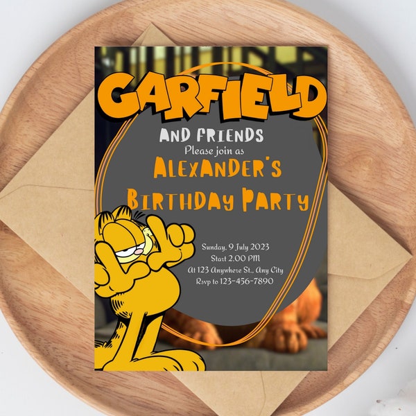 Garfield Birthday Printable - Etsy