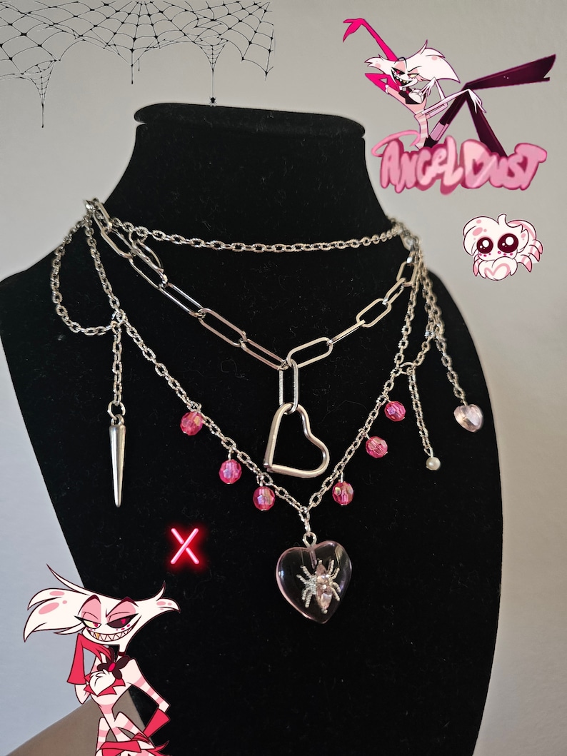 Angel Dust Inspired Multilayer Necklace Hazbin Hotel - Etsy