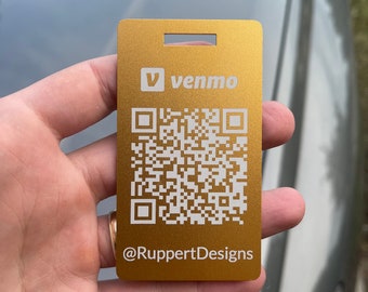 Golf Bag Tag Venmo Paypal QR Code Custom Engraved Metal Luggage Tag ...