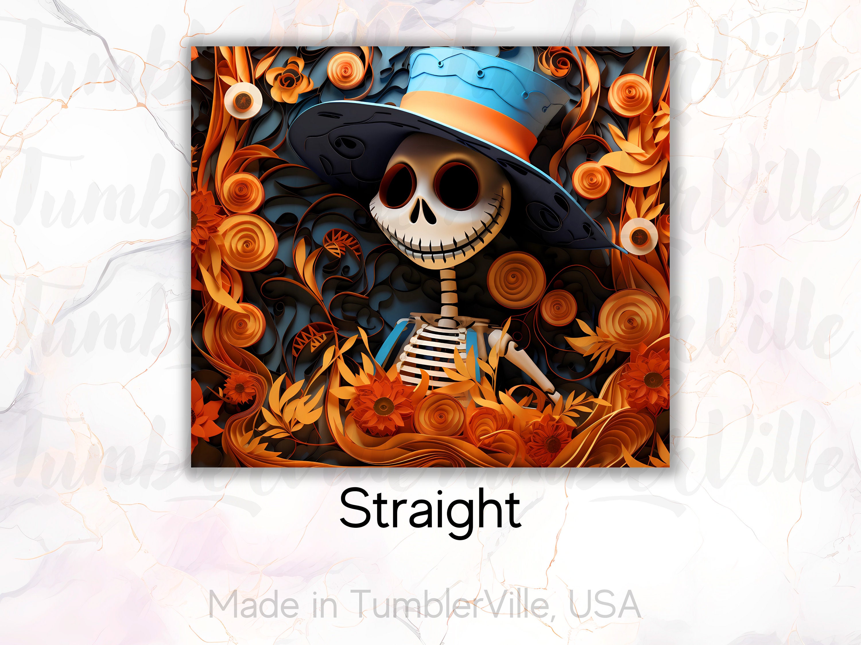 3D Halloween Funny Trippy Sugar Skull 20oz Tumbler Sublimation - Etsy