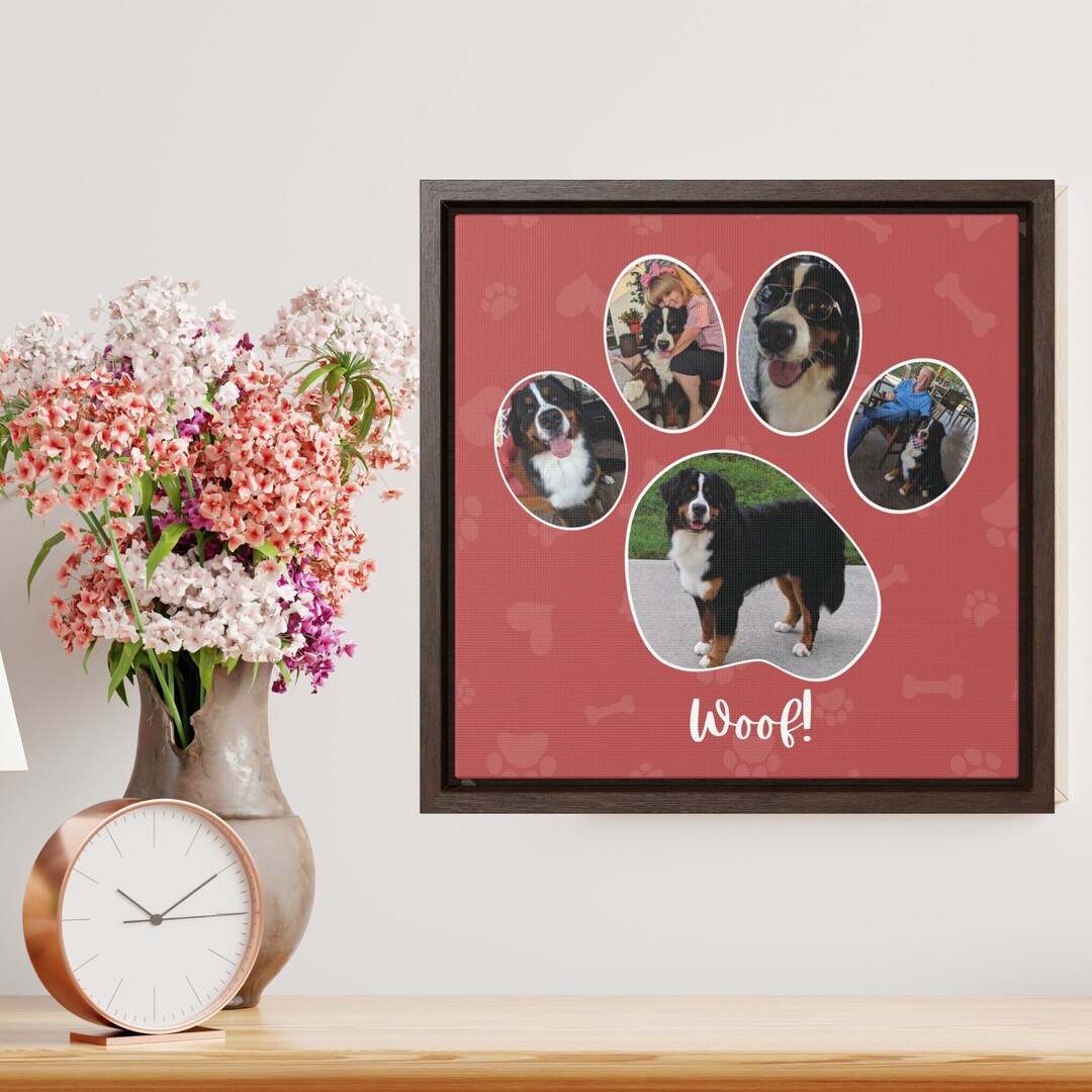 Custom Paw Print Gallery Wrapped Canvas | Pet Memorial Gift | Dog Paw ...