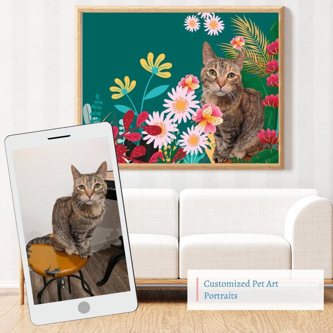 Custom Pet Print, Boho Pet Print, Custom Dog Print, Cat Print, Custom ...
