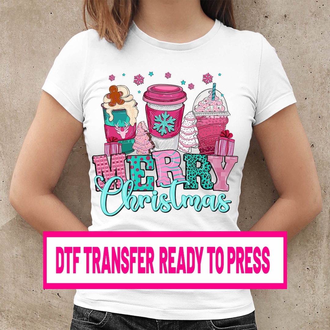 Full Color Christmas DTF Print Ready Press Dtf Transfers Merry ...