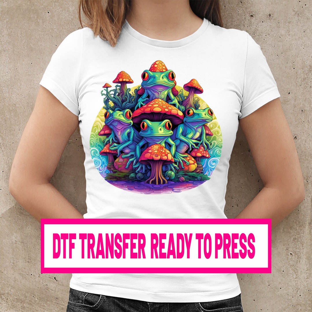 Magic Mushrooms Frogs DTF Print Ready Press Dtf Transfers Merry ...