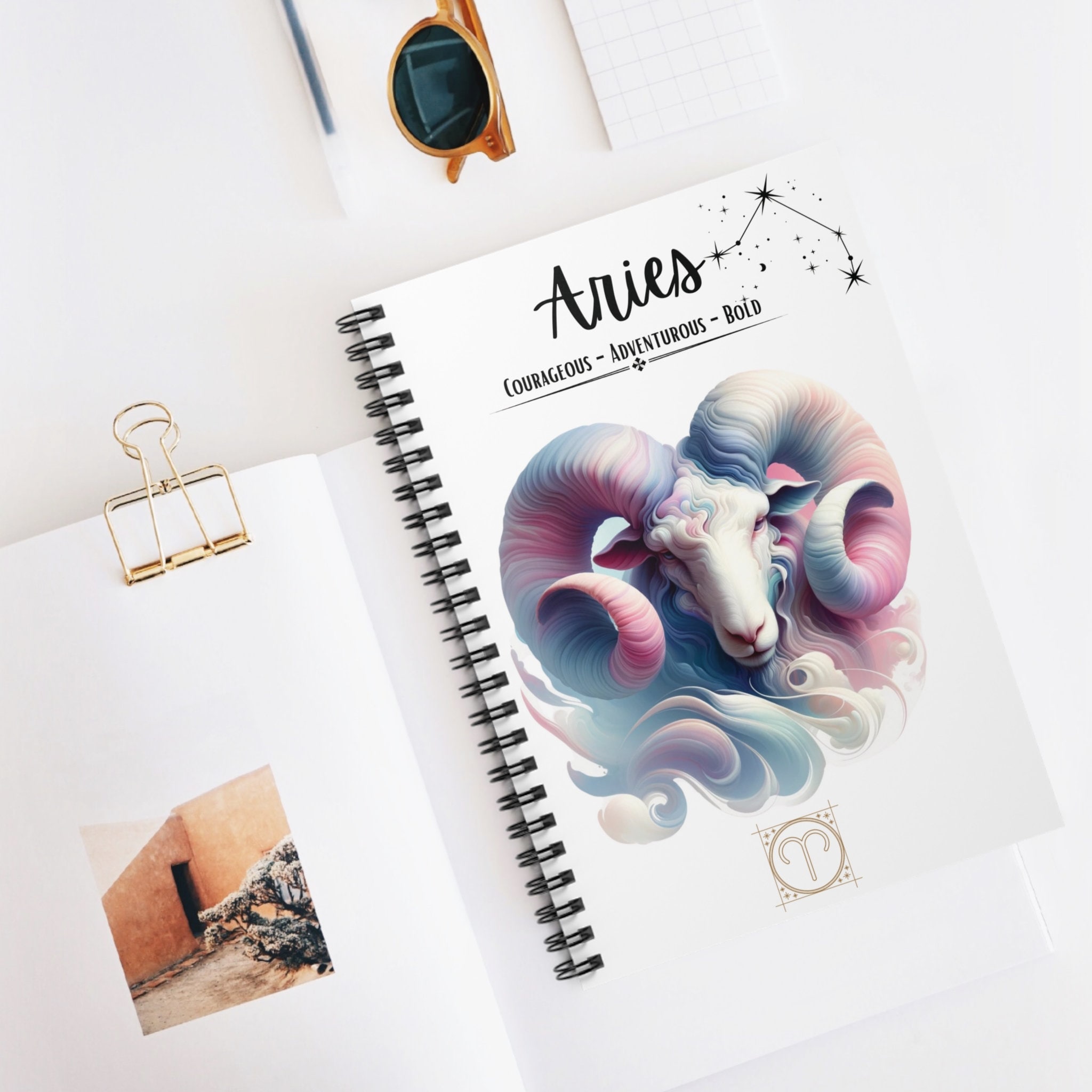 Dreamy Aries Zodiac Spiral Notebook Astrology Inspired Journal With ...