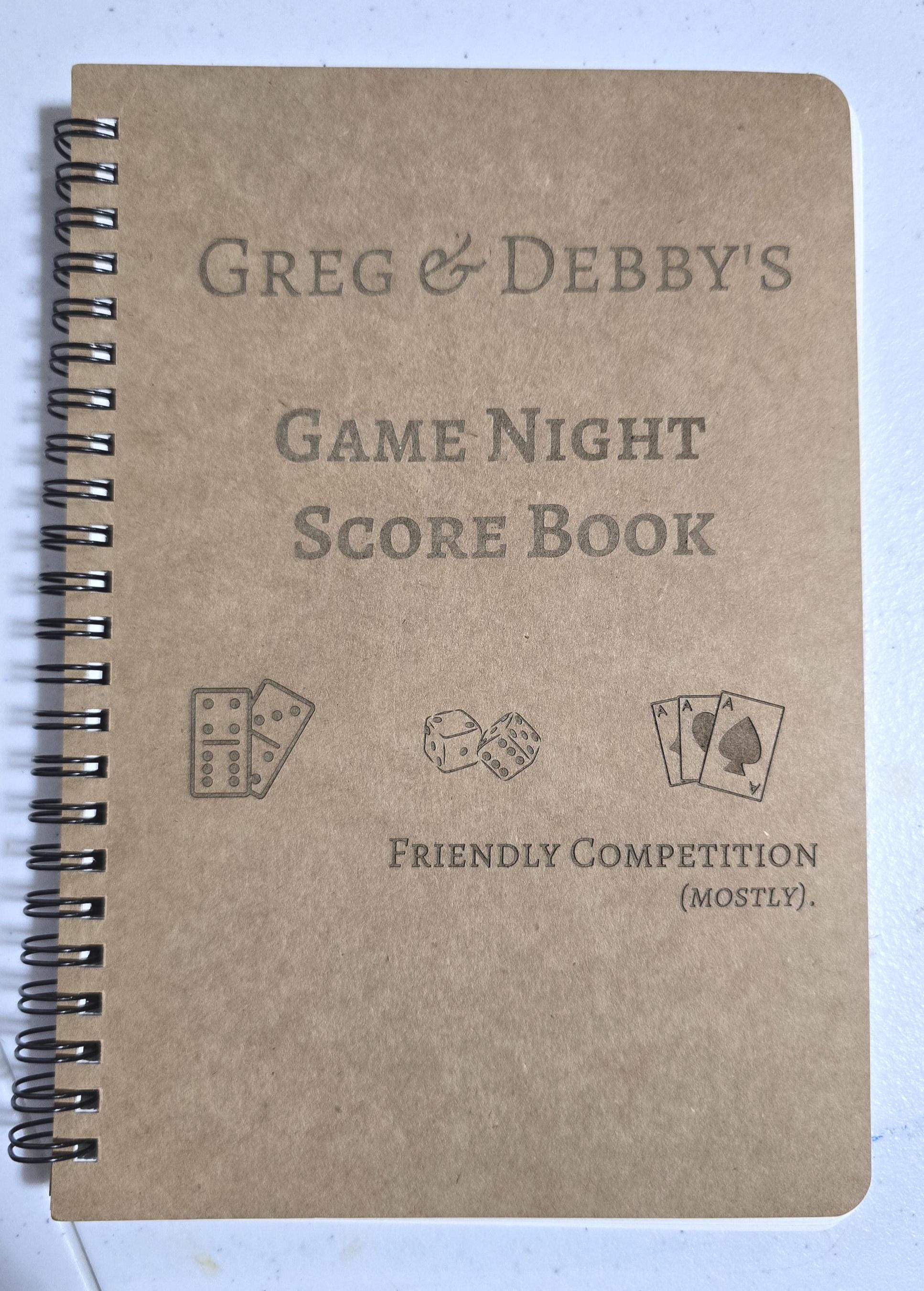 Custom Engraved Family Game Night Score Book Kraft Notebook – 8.3" X 5. ...