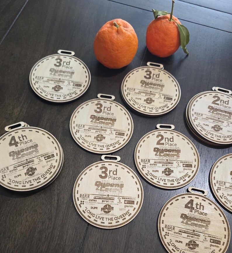 Pickleball Medals Tournament Prize Trophy Award. Wood Crafted ...