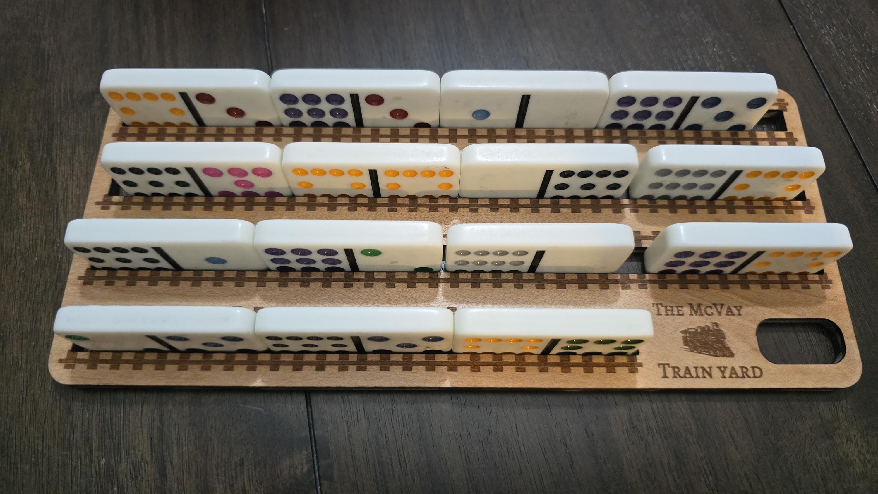 Personalized Mexican Train Domino Hub – Engraved Wood Game Night ...