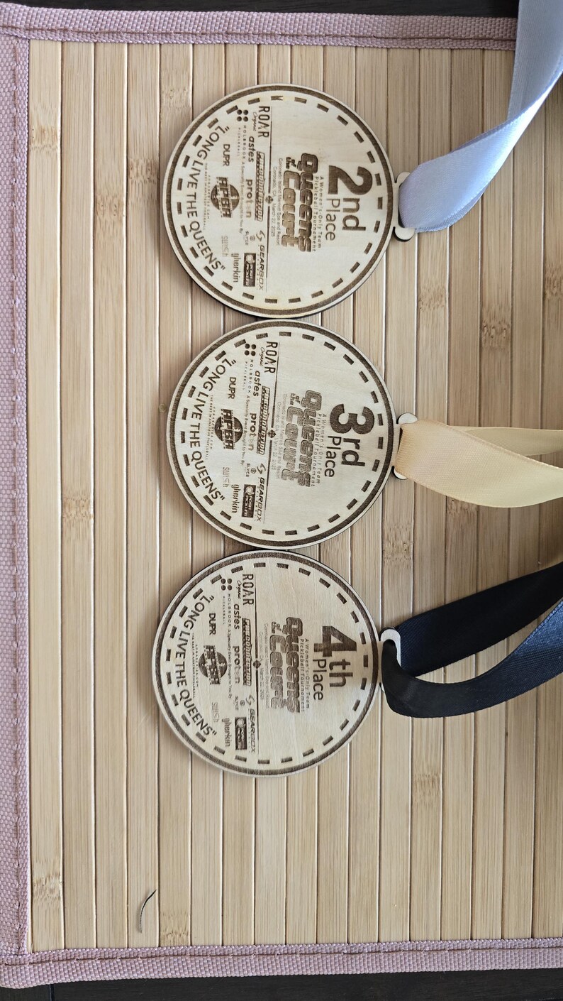 Pickleball Medals Tournament Prize Trophy Award. Wood Crafted ...