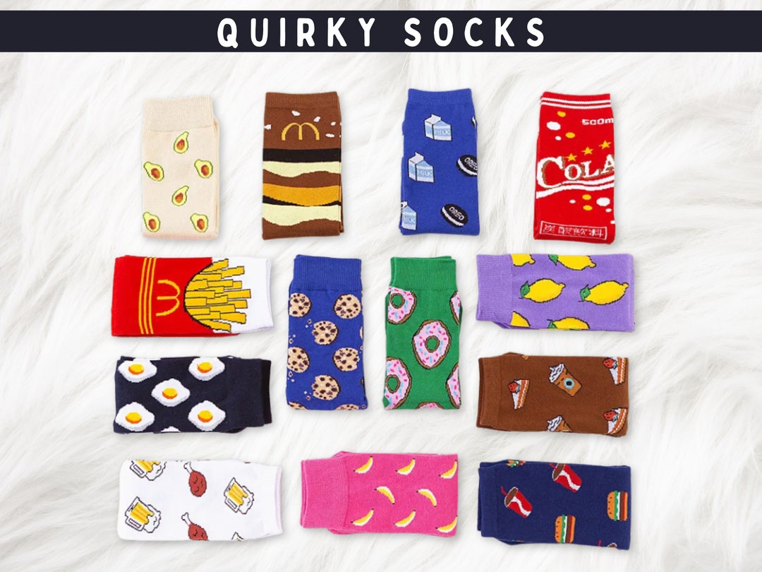 Funny Food Lover Socks Quirky Socks for Men & Women Cute Socks Casual ...