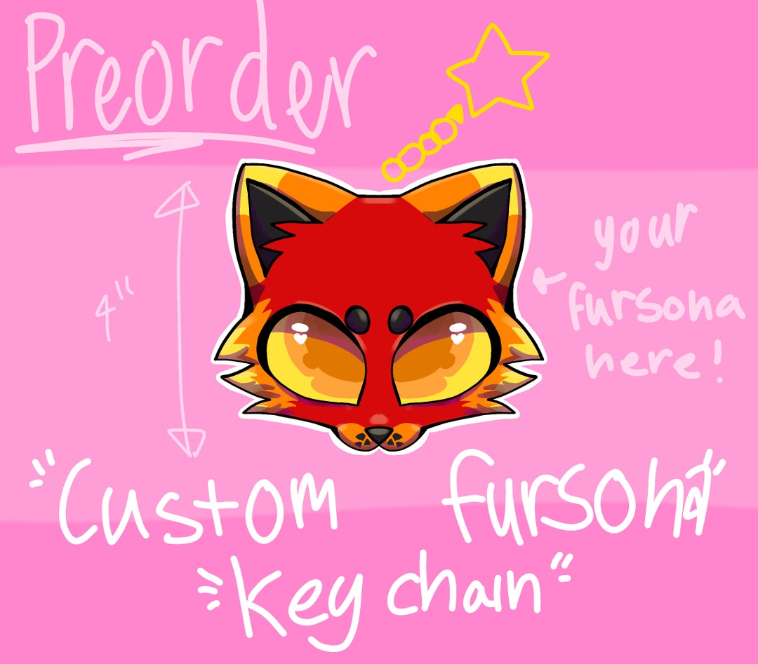 PREORDER Custom Furry Keychains-furries-fursona-custom Furry Art ...