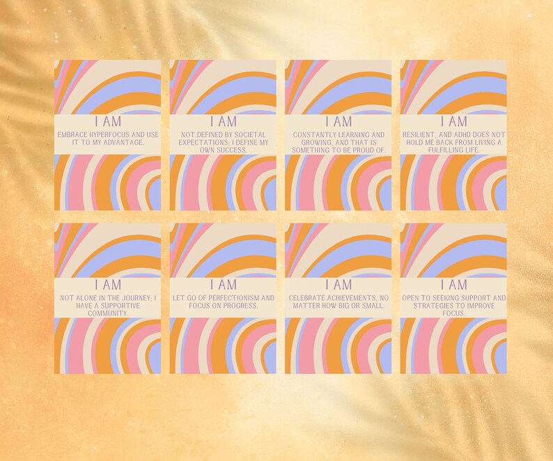 100 ADHD Affirmation Cards Printable Motivational Positivity - Etsy