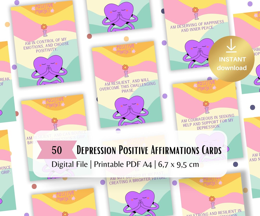 50 Empowering Depression Therapy 50 Positive Affirmation Cards ...