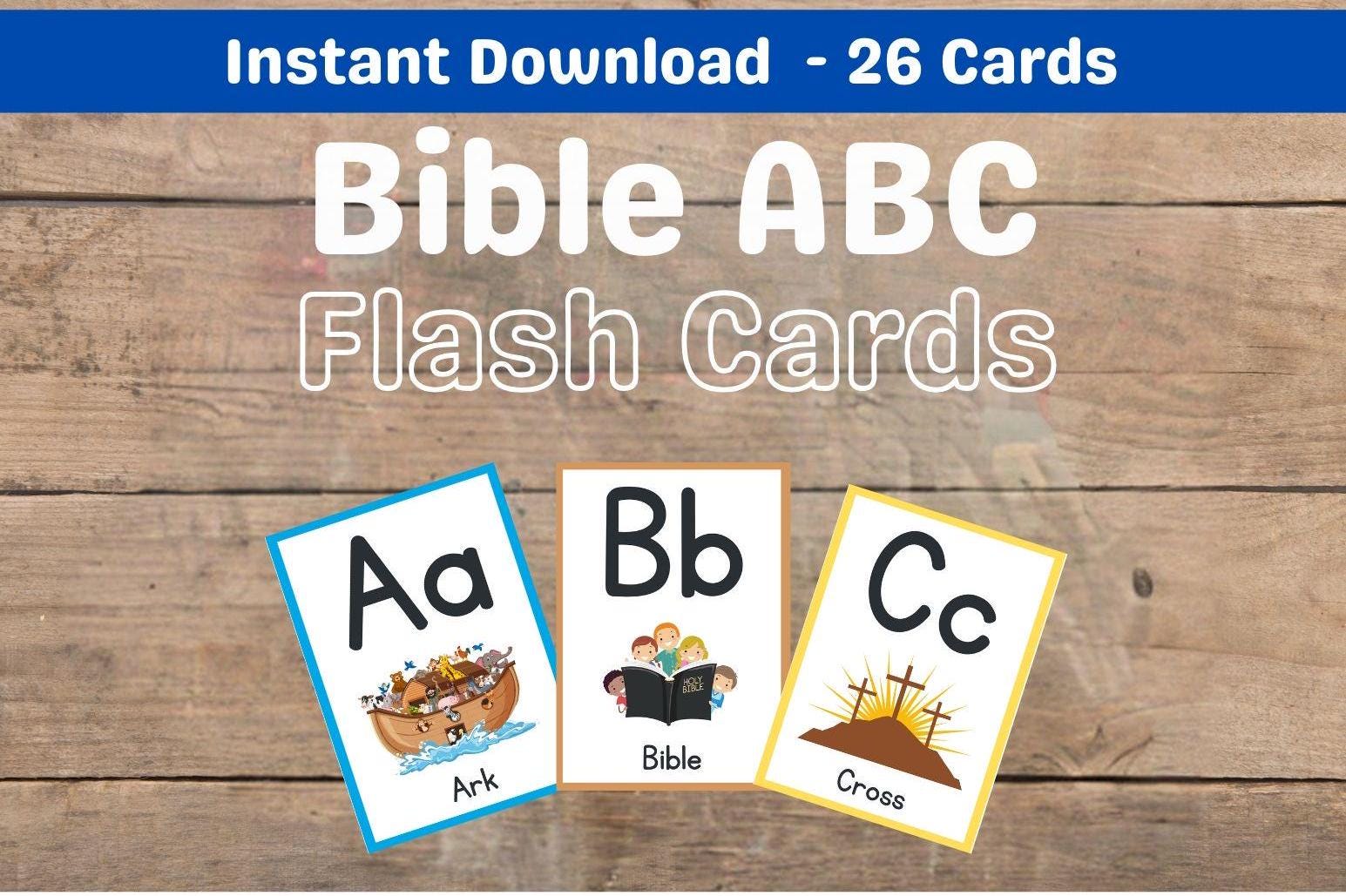 Bible ABC Flashcards, Alphabet Learning, Homeschool Bible Learning ...
