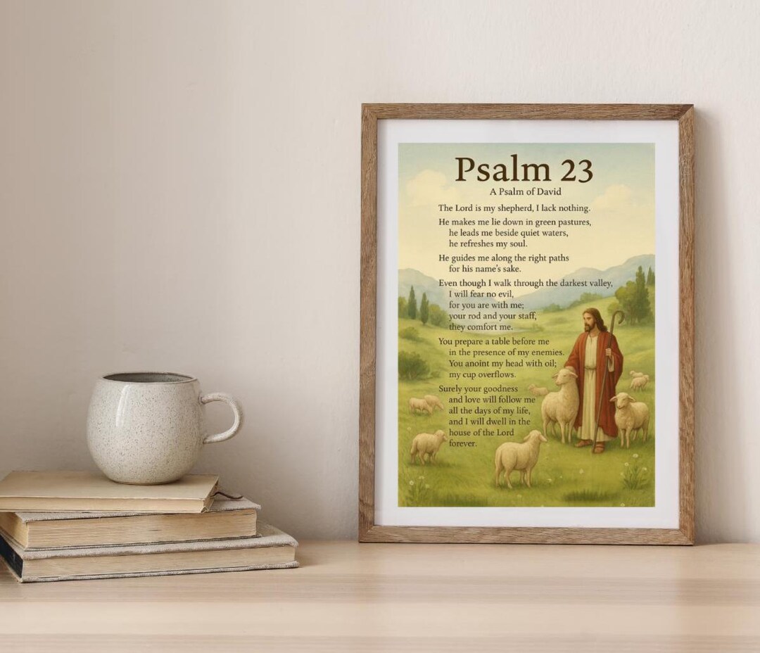 Psalm 23 Wall Art, Christian Wall Art, Scripture Wall Art, Bible Verse ...