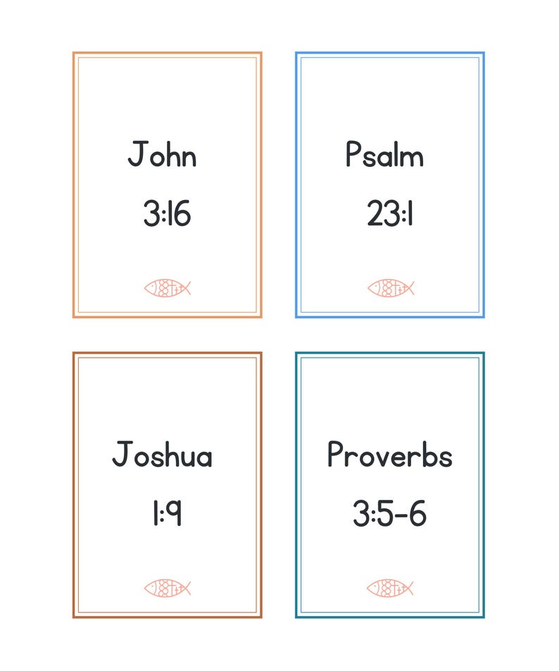 Printable Bible Verse Flashcards for Kids: Homeschool & Sunday School ...