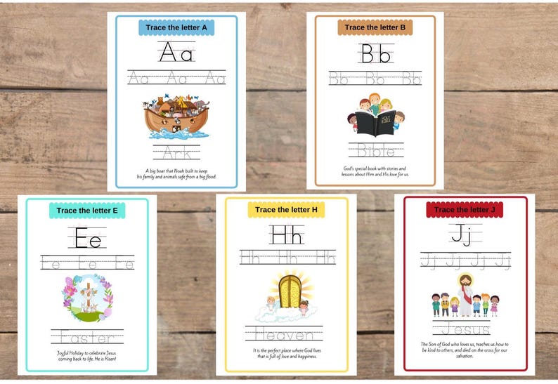 Bible ABC Tracing, Alphabet Writing, Preschool ABC Tracing, ABC ...