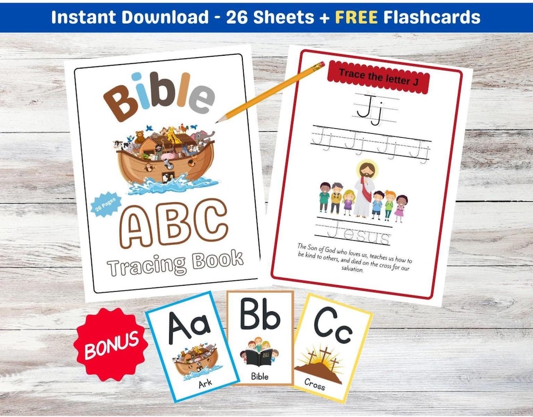 Bible ABC Tracing, Alphabet Writing, Preschool ABC Tracing, ABC ...