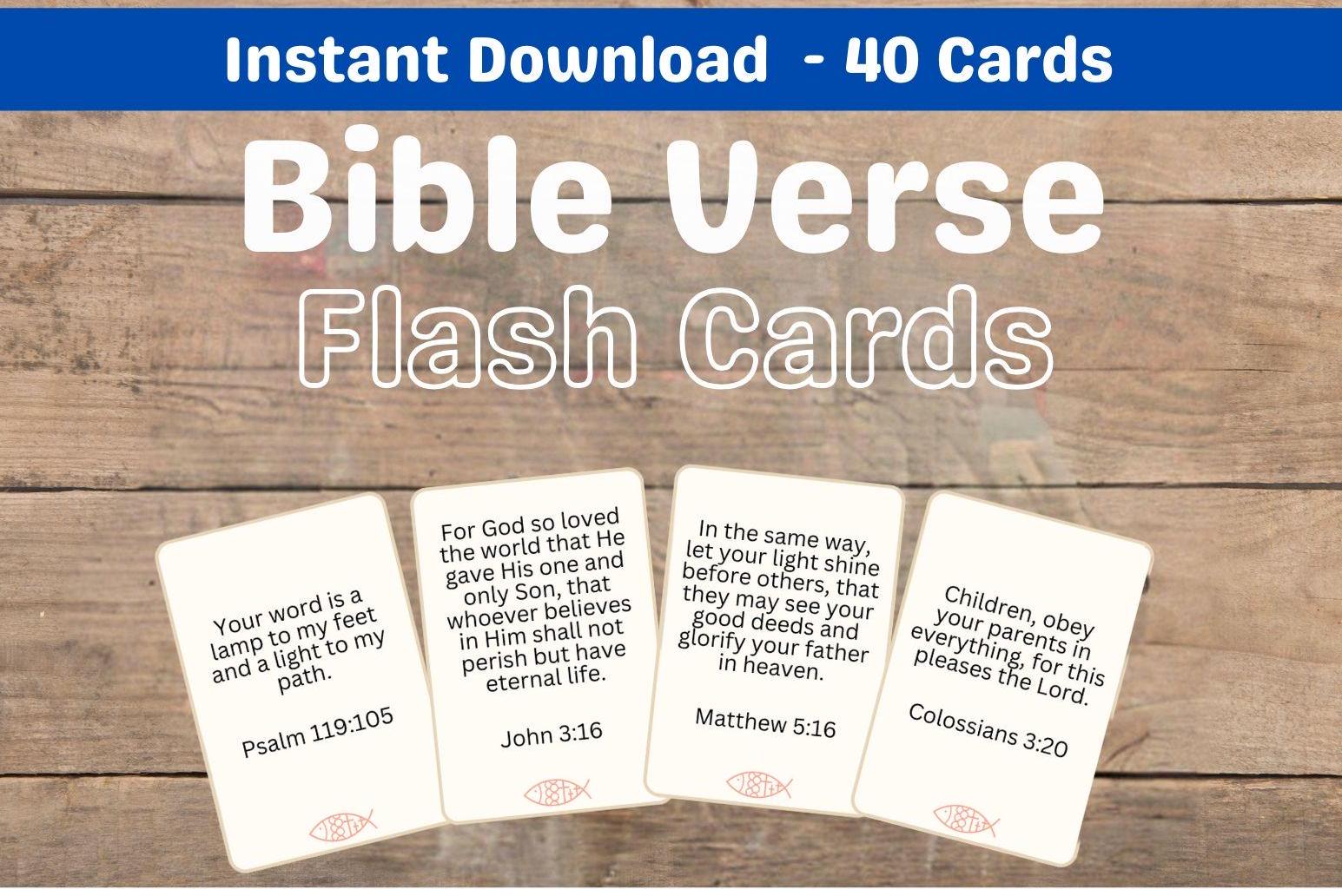 Printable Bible Verse Flashcards: Kids Devotional (PDF Download) - Etsy