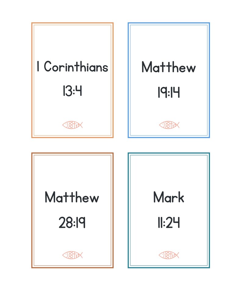 Printable Bible Verse Flashcards for Kids: Homeschool & Sunday School ...