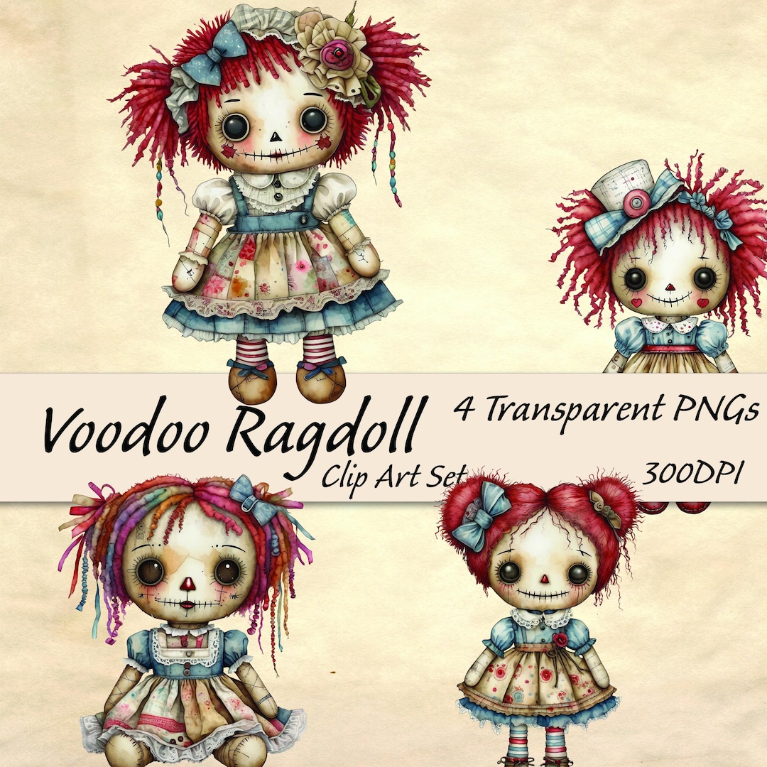 Voodoo Ragdoll Clipart Pack | Cute Adorable Graphics | Digital Download ...